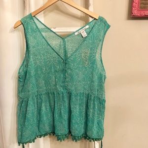 American Rag | Tops | American Rag Sheer Tank Top With Pom Poms | Poshmark